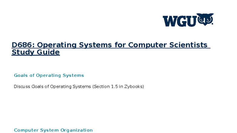 D686: Operating Systems Study Guide and Key Concepts Overview - Studocu