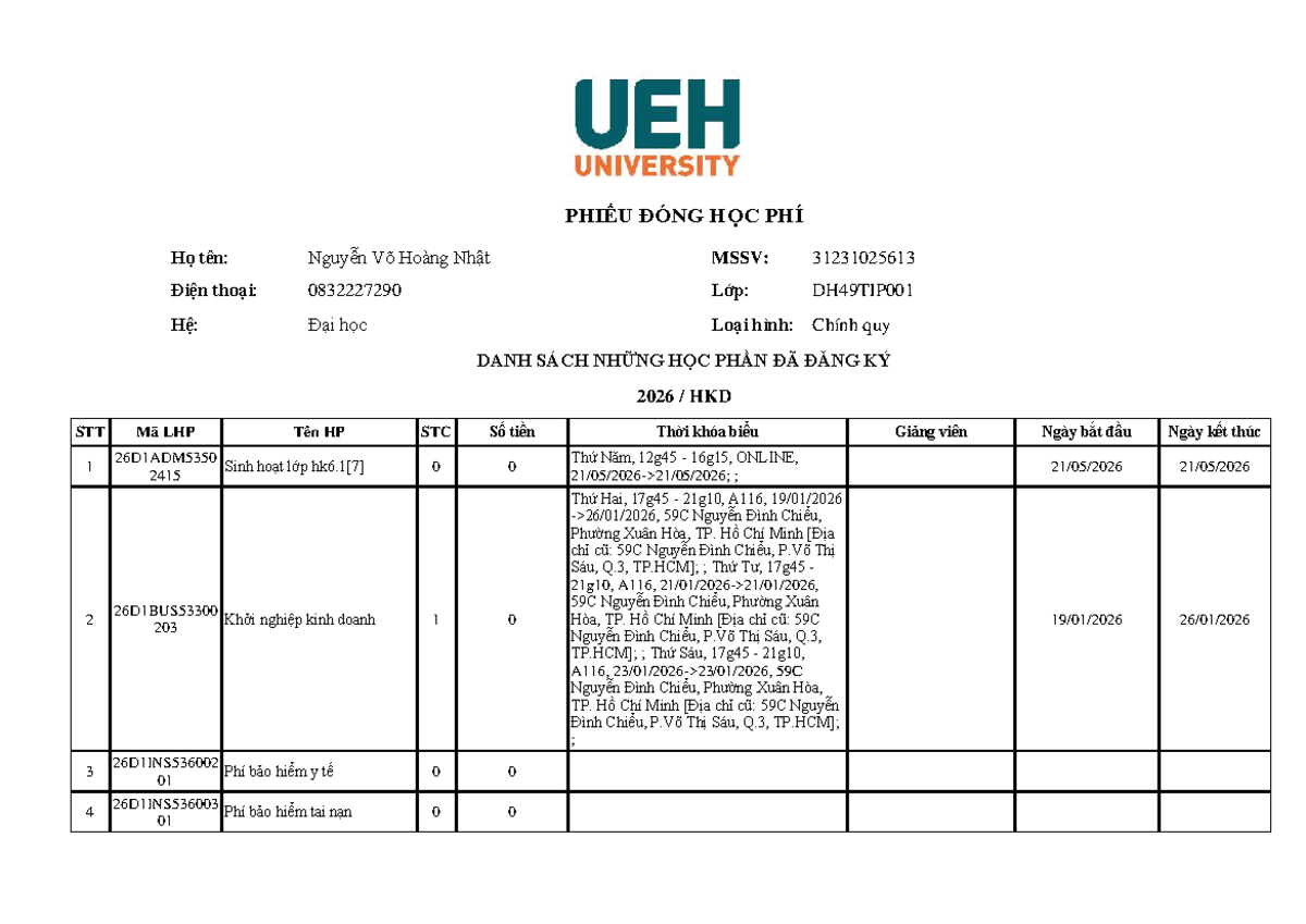 Ket Qua Dang Ky Hoc Phan 31231025613 - 31231025613 +Ӌ /ӟS +ӑ WrQ 3+,ӂ8 ...