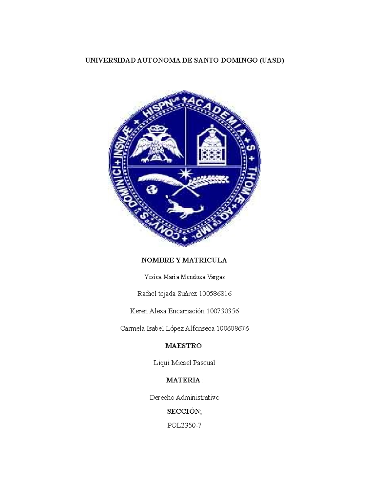 Derecho Administrativo I: Estructura y Funciones del Estado (UASD ...