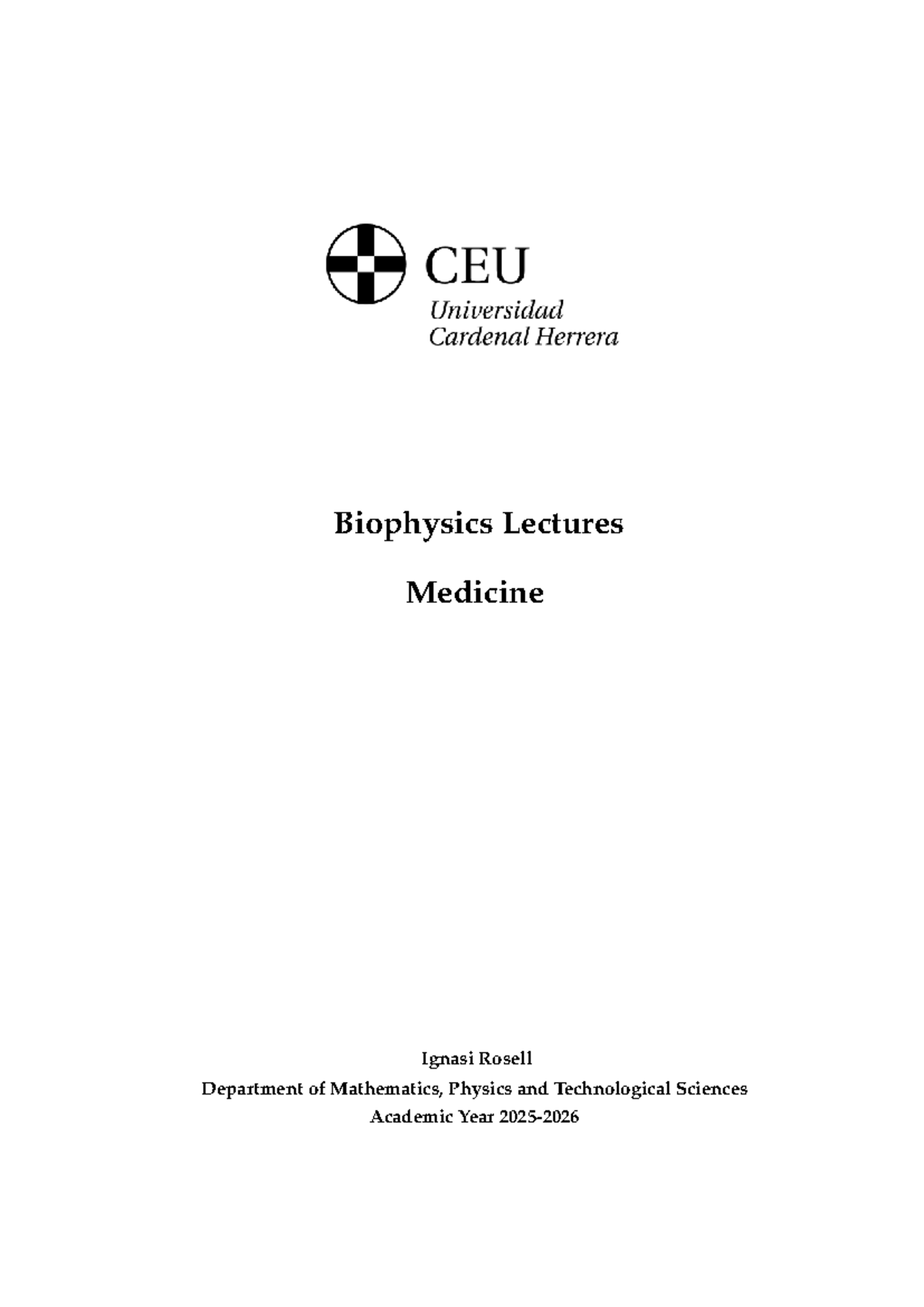 Biophysics Lecture Notes (MED 101) - Measurement and Units - Studocu