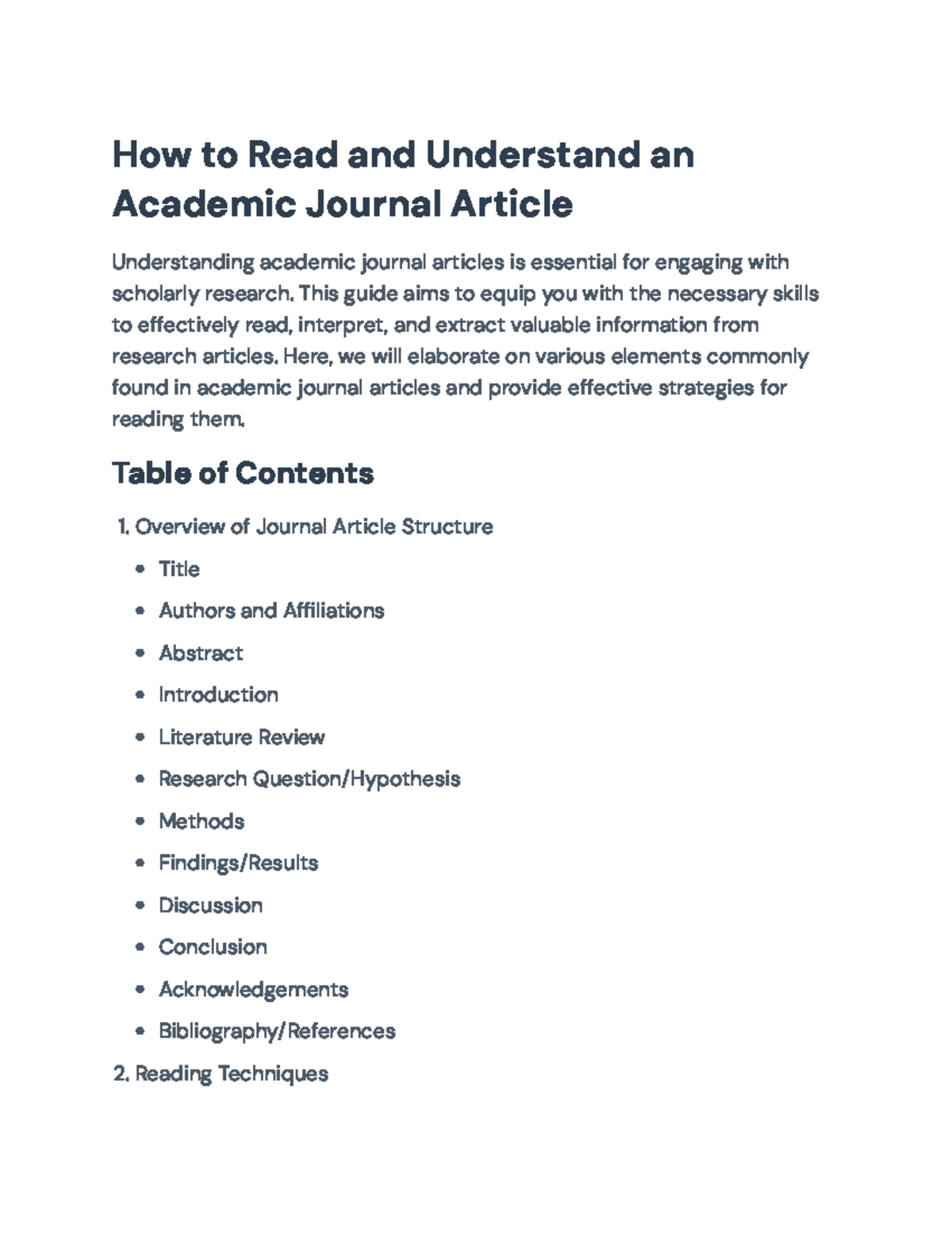 Guidelines for Effectively Reading Academic Journal Articles: A ...
