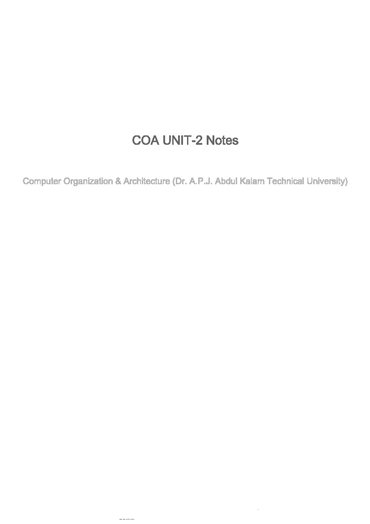 COA Unit 5 Modified - Lecture notes complete - UNIT 5 Input Output ...