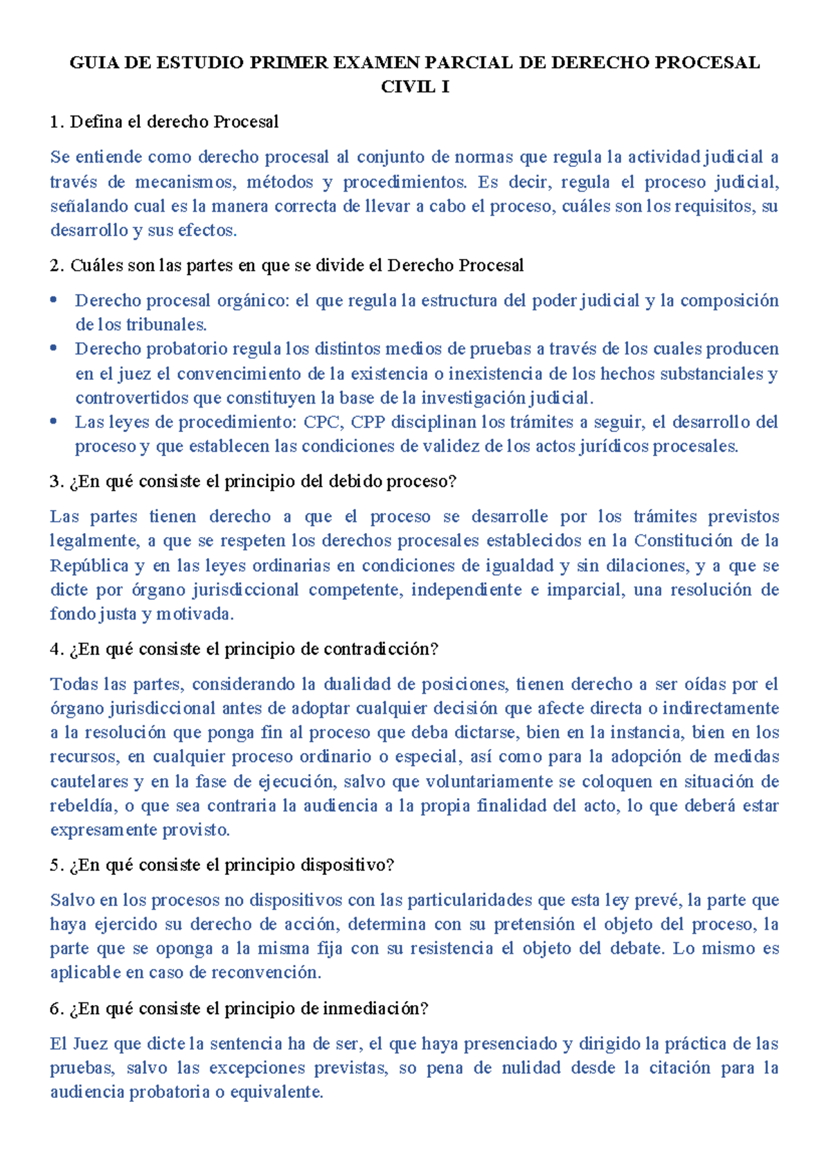 GUÍA DE ESTUDIO PARA EL PRIMER EXAMEN PARCIAL DE DPC I - Studocu