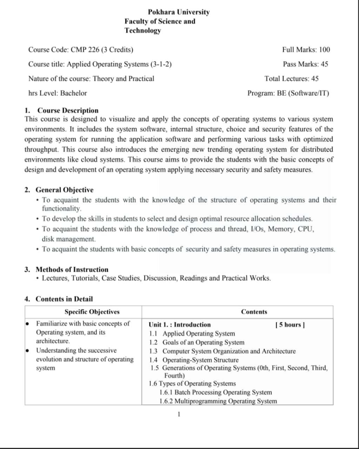 Applied Operating Systems CMP 226: Course Overview and Details - Studocu
