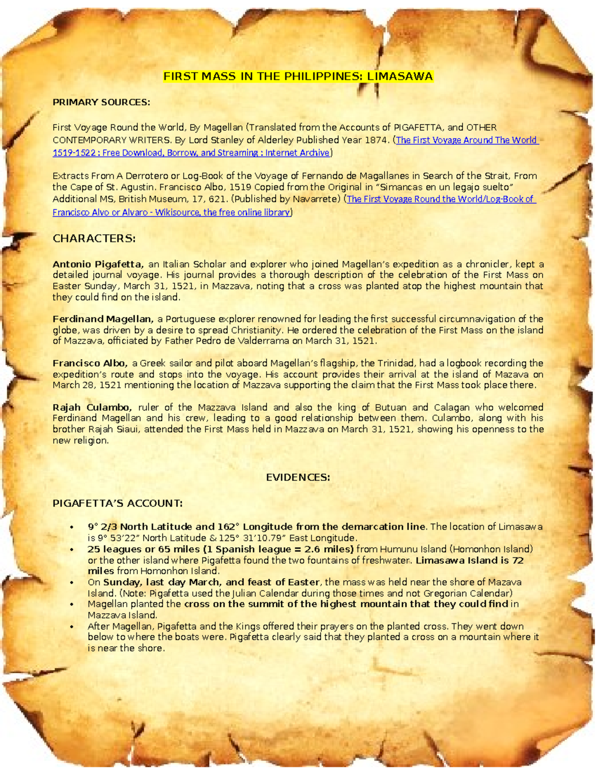 The First Mass on Limasawa Island: Historical Accounts and Evidence ...
