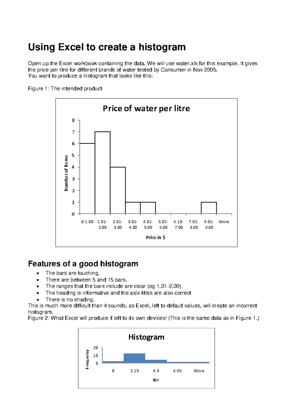 Creating a Histogram in Excel - Business Intelligence (BI414) - Studocu
