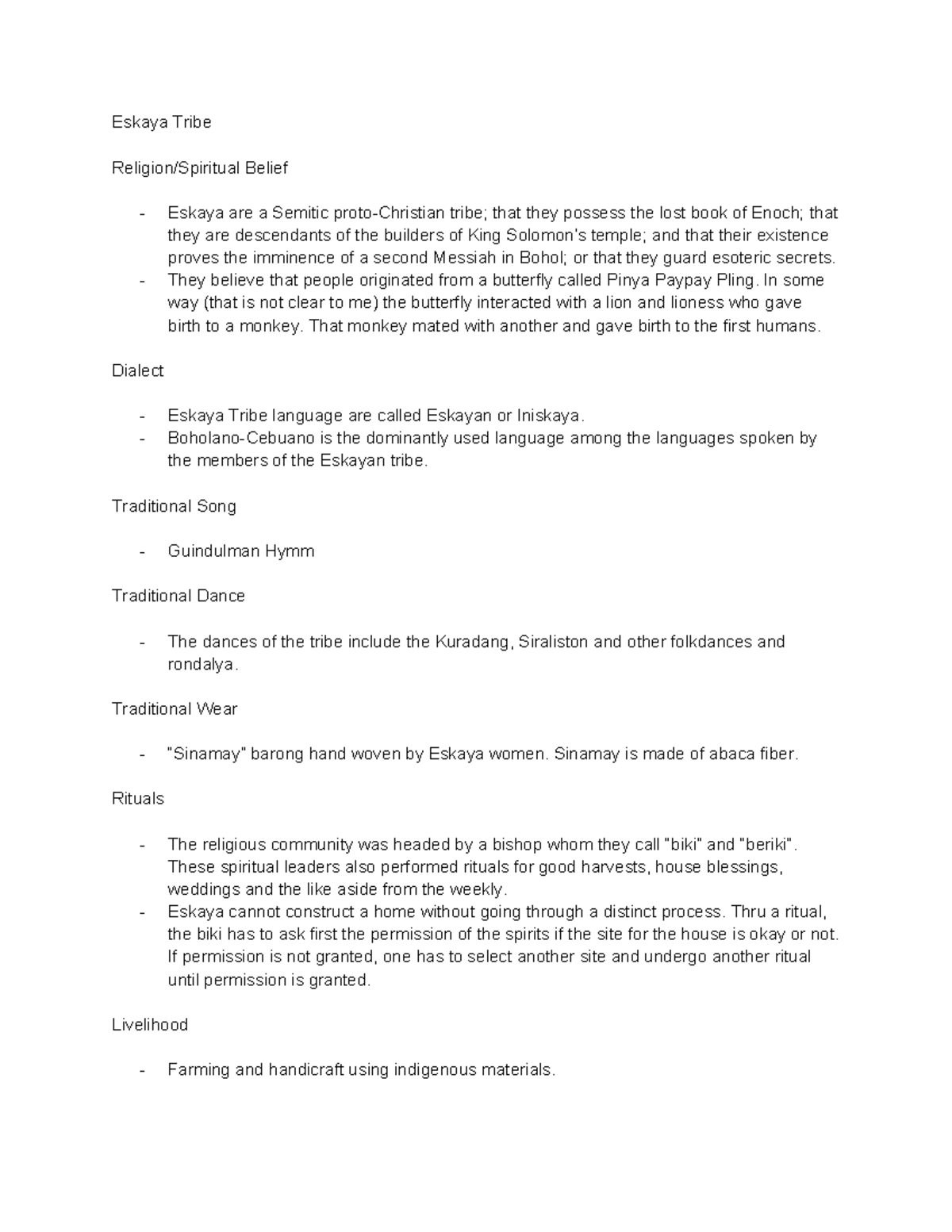 Eskaya Tribe: Beliefs, Language, Traditions, and Livelihoods Overview ...