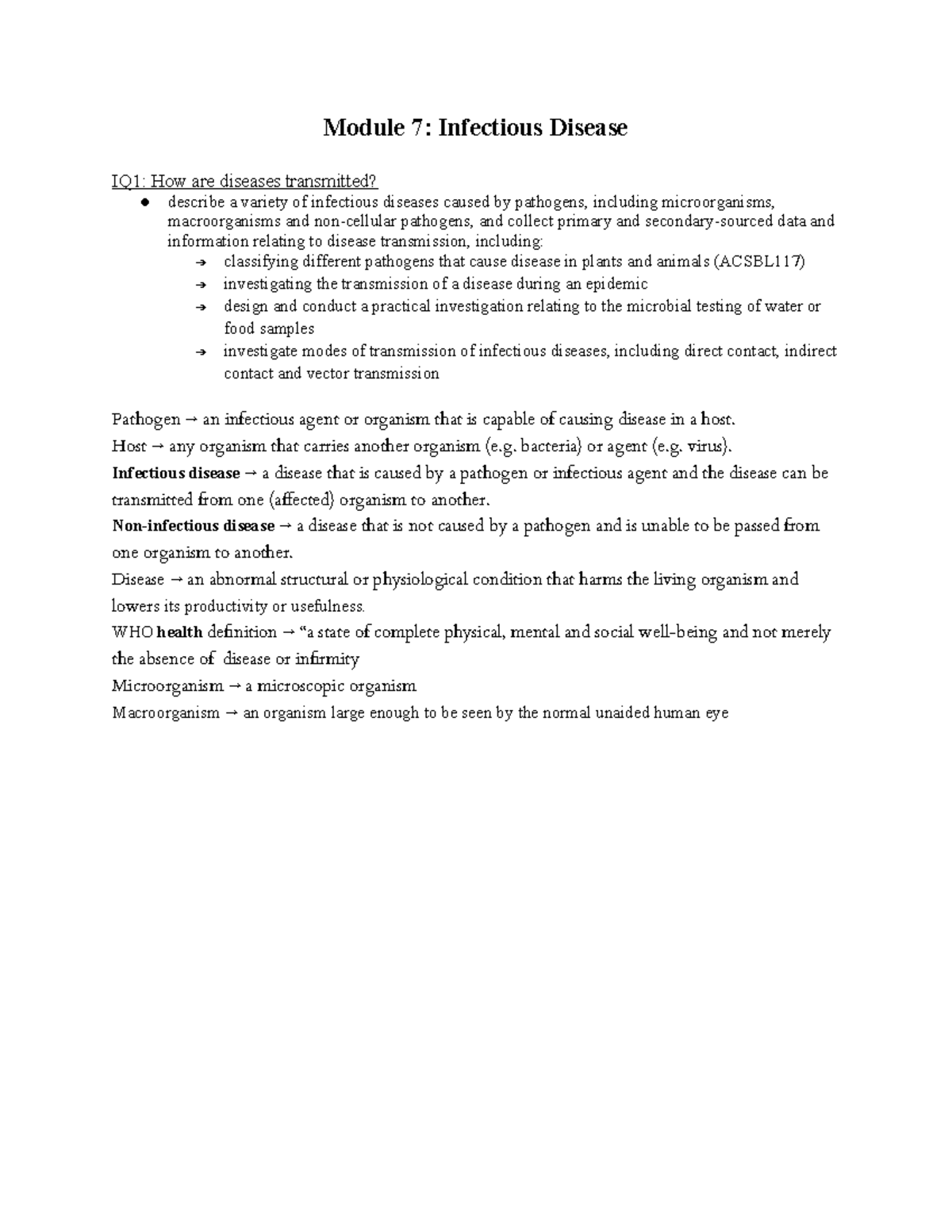 Module 7 Infectious Disease Pathogen Transmission And Response