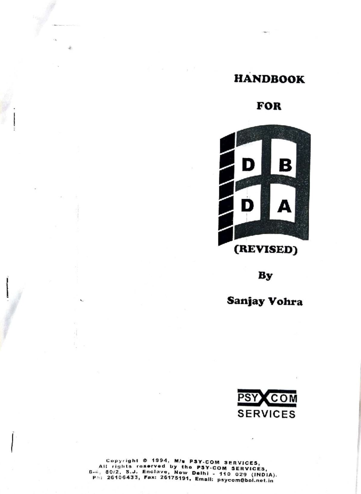 DBDA-Manual: Comprehensive Handbook of Differential Abilities - Studocu