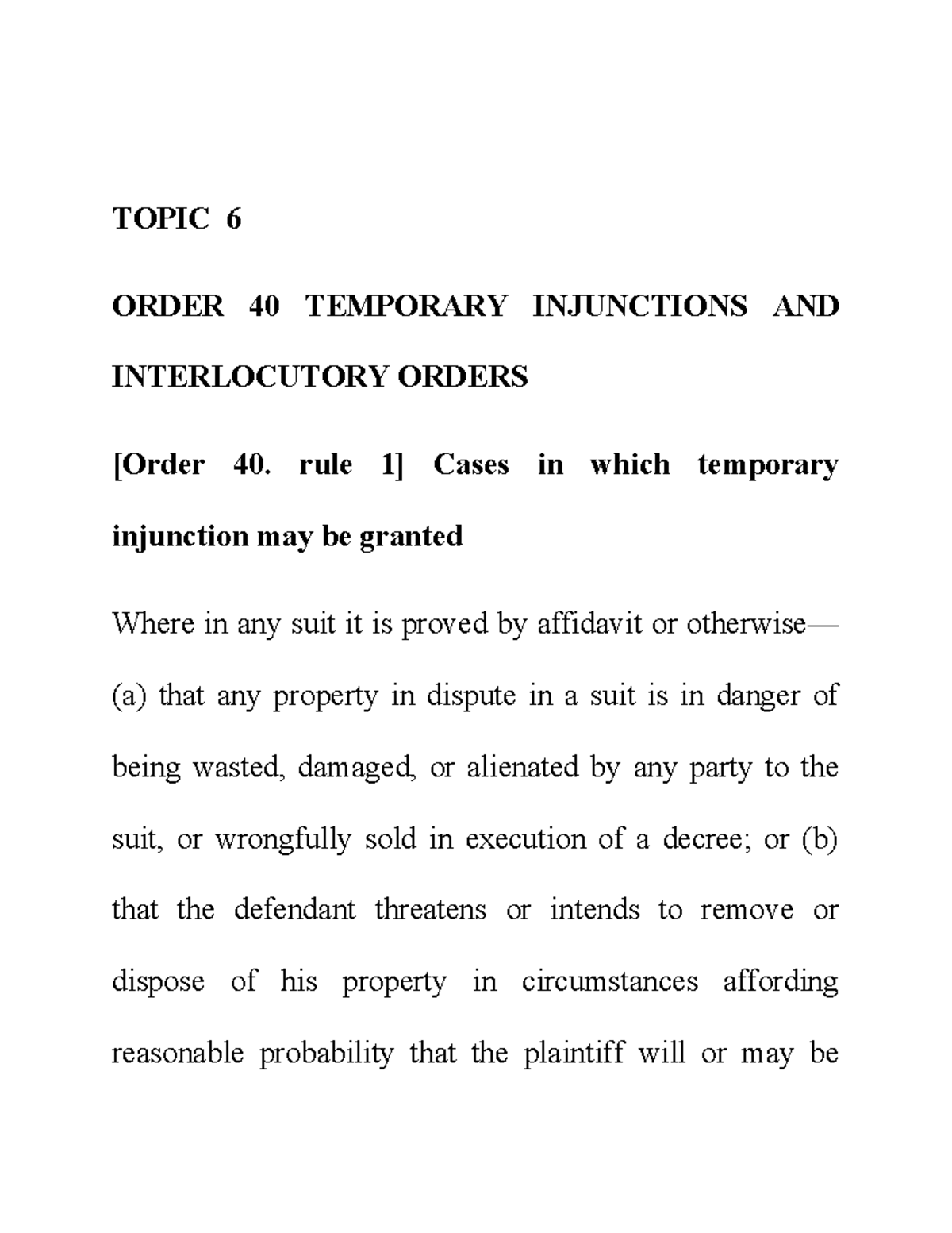 6. UON Civil Procedure: Temporary Injunctions & Interlocutory Orders ...