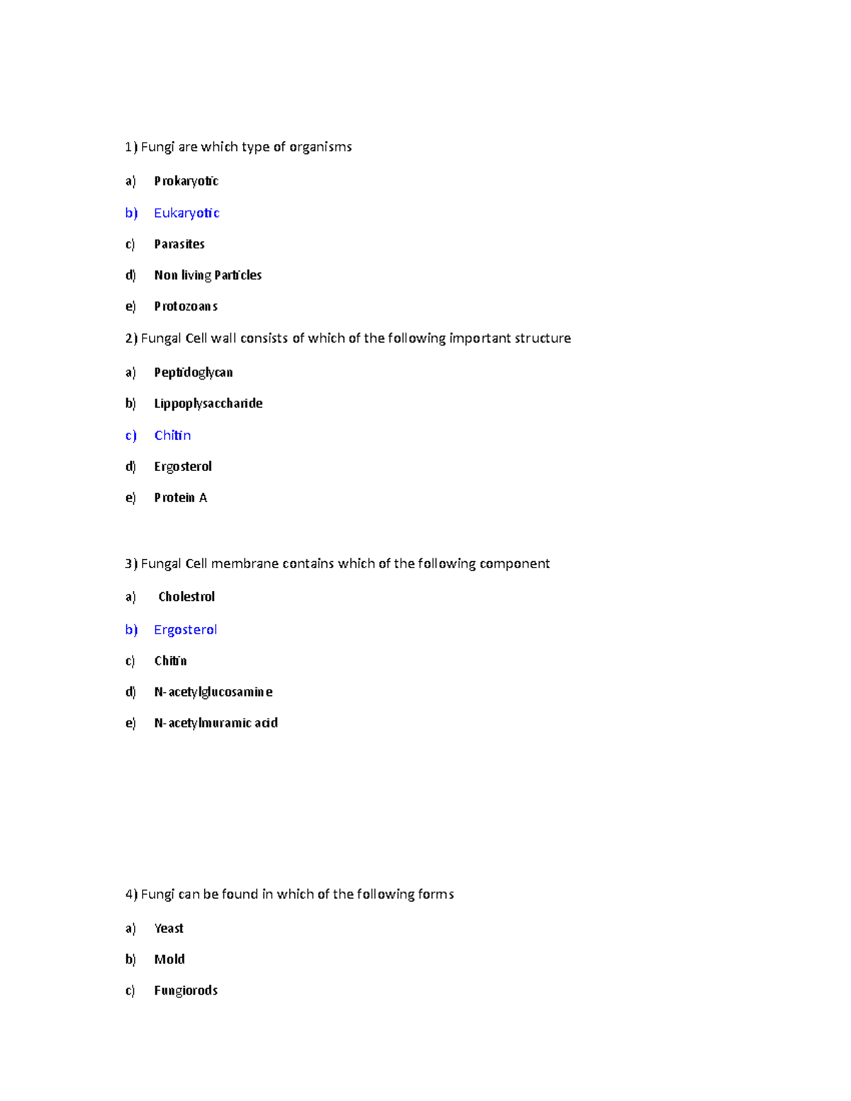 Mycology MCQs: Comprehensive Quiz on Fungal Biology Concepts - Studocu