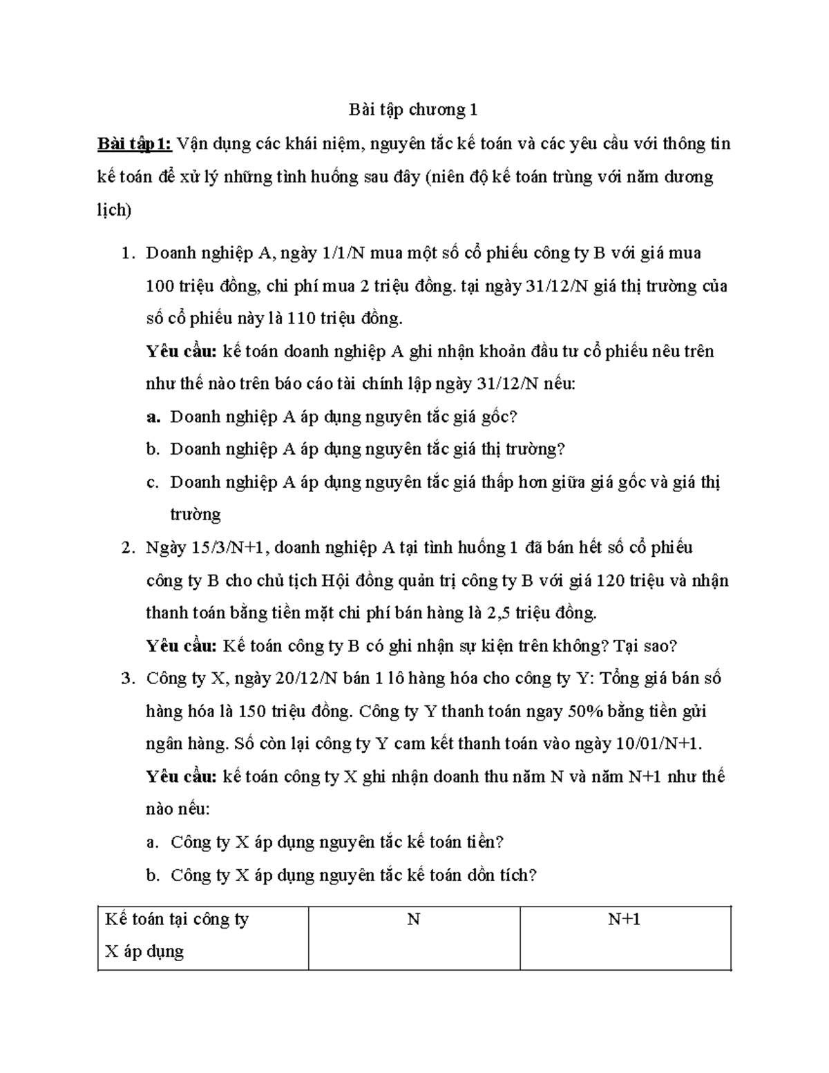 Bài tập chương 1 - Kế toán quản trị - 1234567 - Studocu