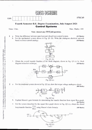 SCH 18EC43 - MQP - CBCS SCHEME USN 18EC43 Fourth Semester B. Degree Examination, 2023 Control ...