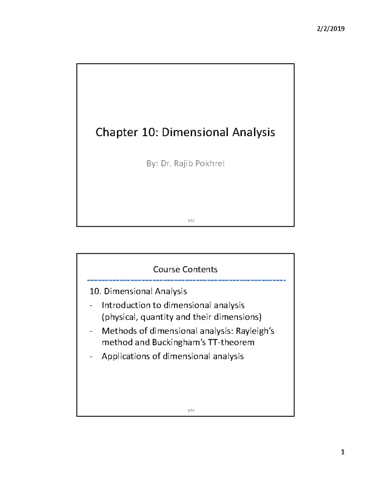 Chapter 10- Dimensional Analysis - 1/ Chapter 10: Dimensional Analysis ...