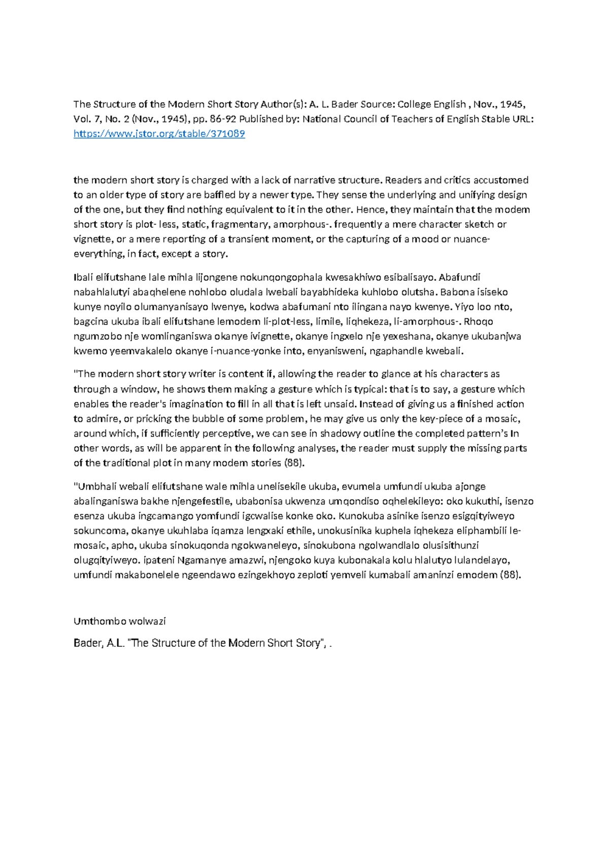 Yinton Intsomi - Essay Notes on Xhosa Folktales and Their Importance ...