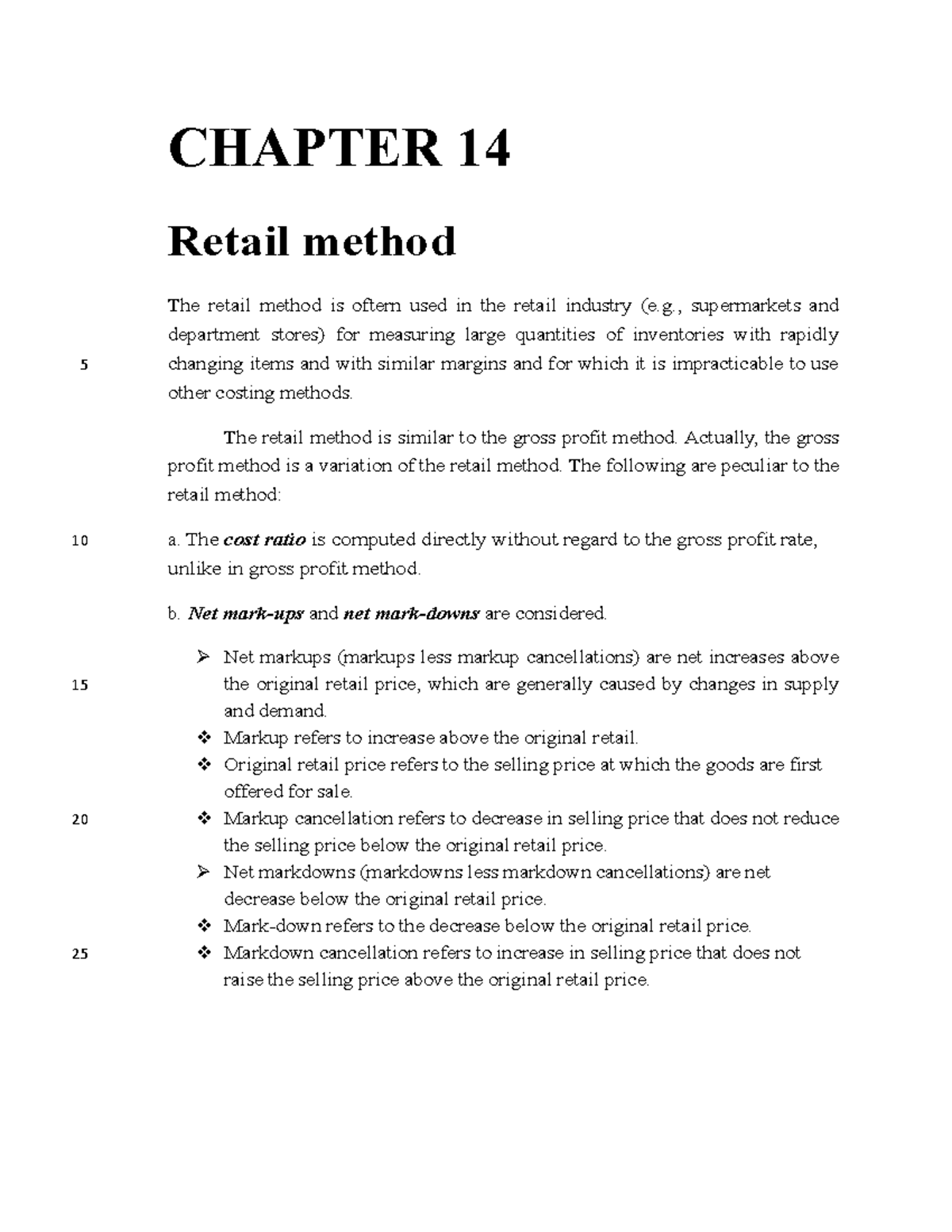 Chapter 14: Understanding the Retail Method for Inventory Management ...