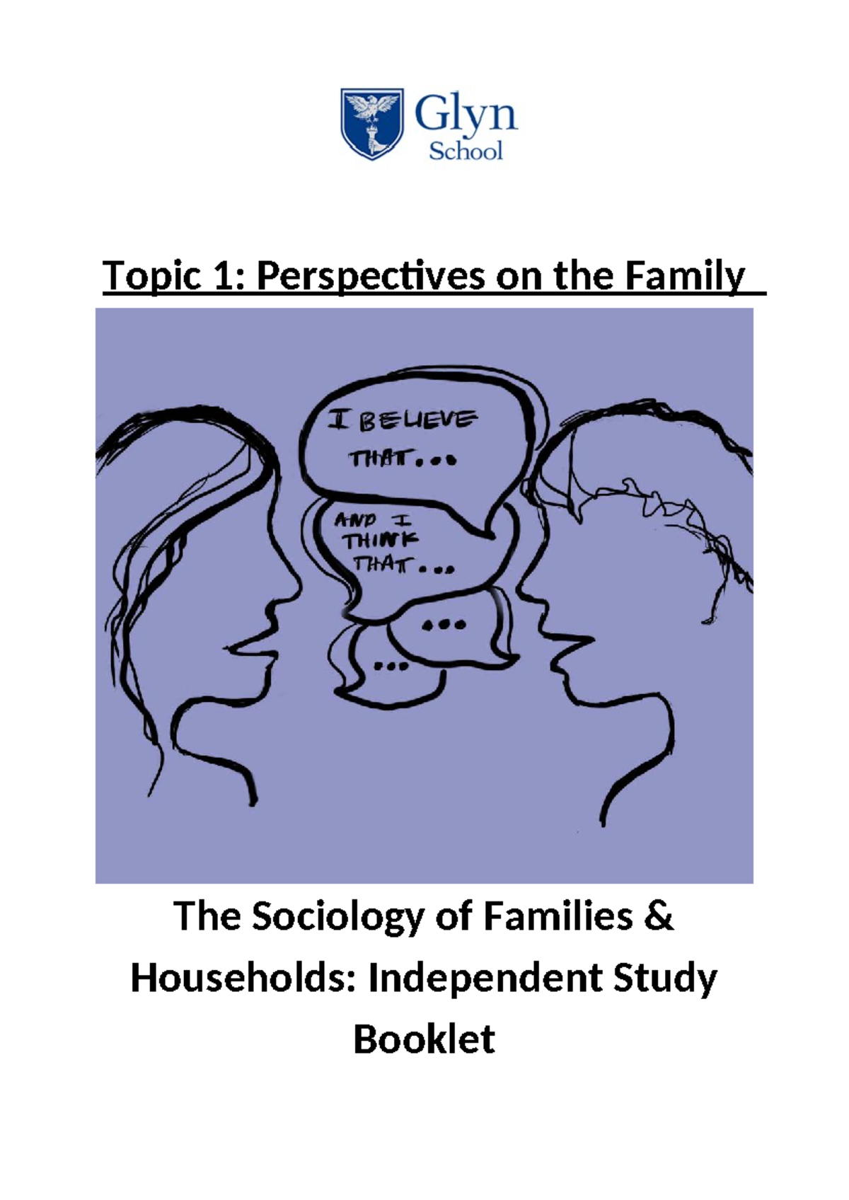 Sociology 101: Perspectives on the Family - Independent Study Guide ...