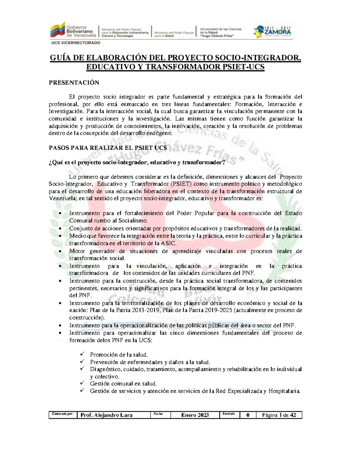 Guía de Elaboración del Proyecto Socio-Integrador PSIET-UCS - Studocu