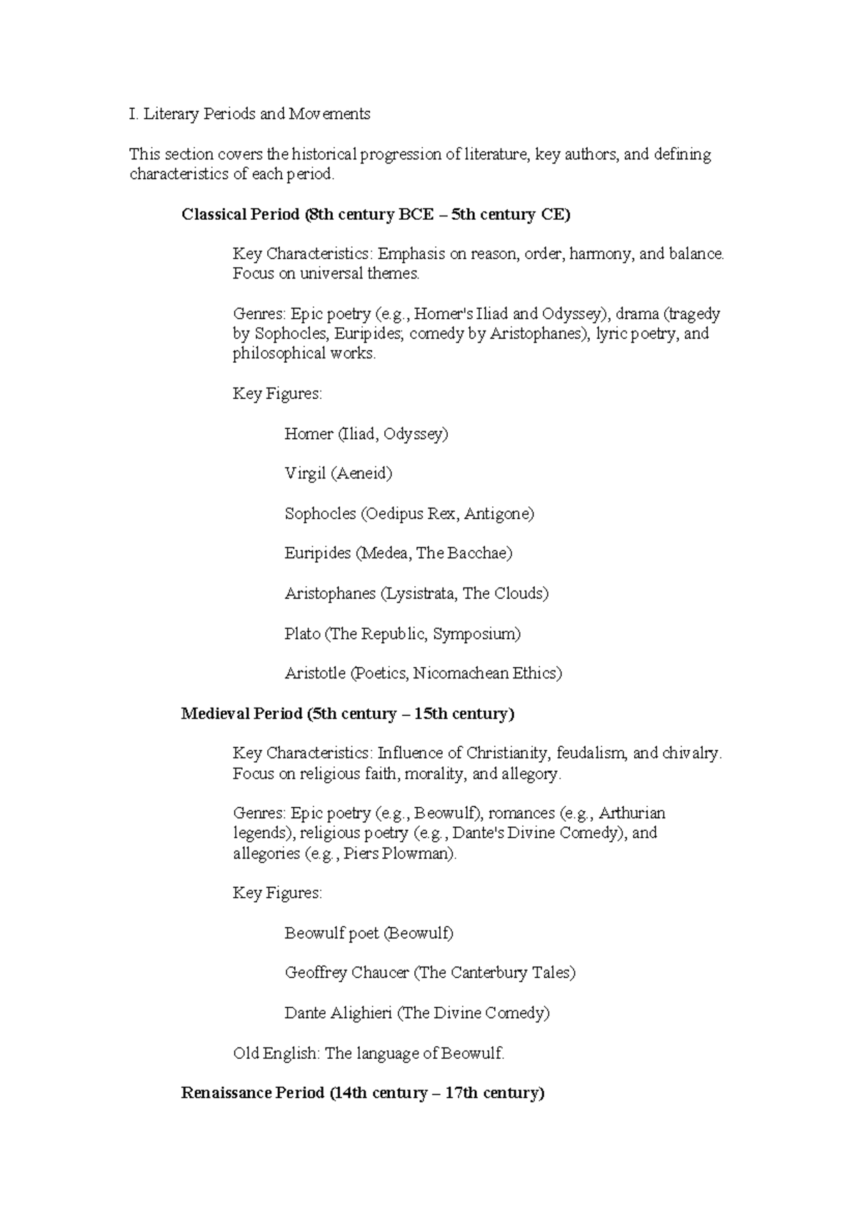 Literary Periods and Movements Overview: Key Characteristics and ...
