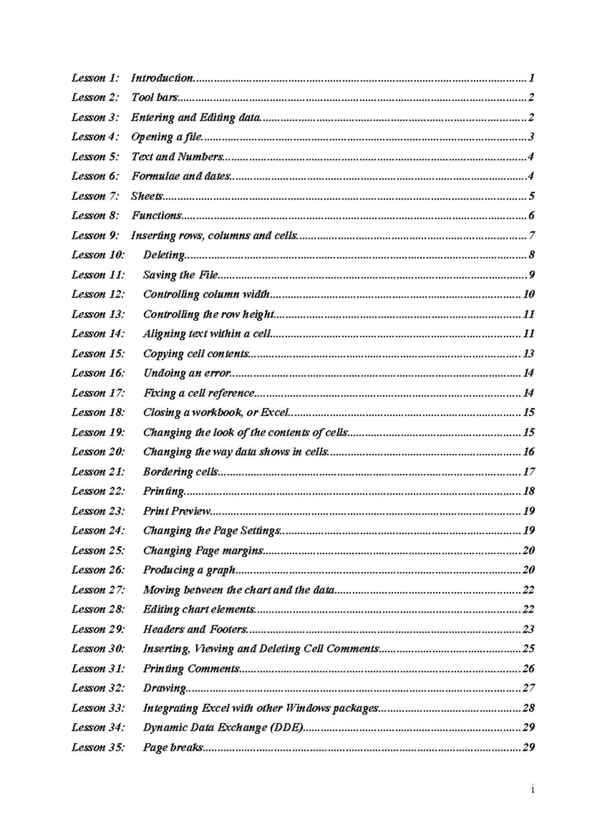 Excel 2005 Manual: Comprehensive Lessons on Spreadsheet Skills - Studocu