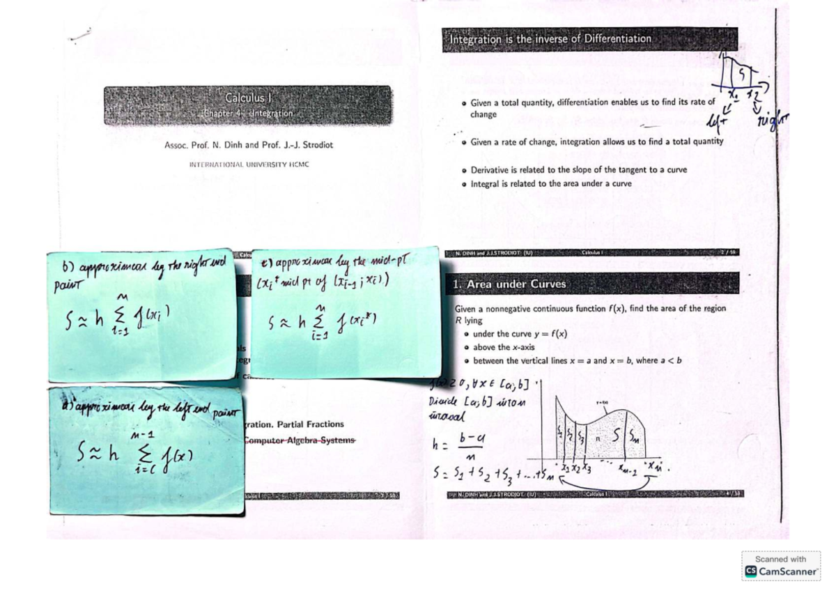 Calculus I (CAL 1) Chapter 4: Integration and Differentiation Concepts - Studocu