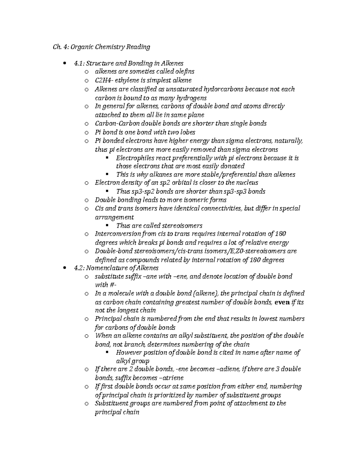 Chapter 4: Organic Chemistry - Structure, Bonding & Reactions Notes ...
