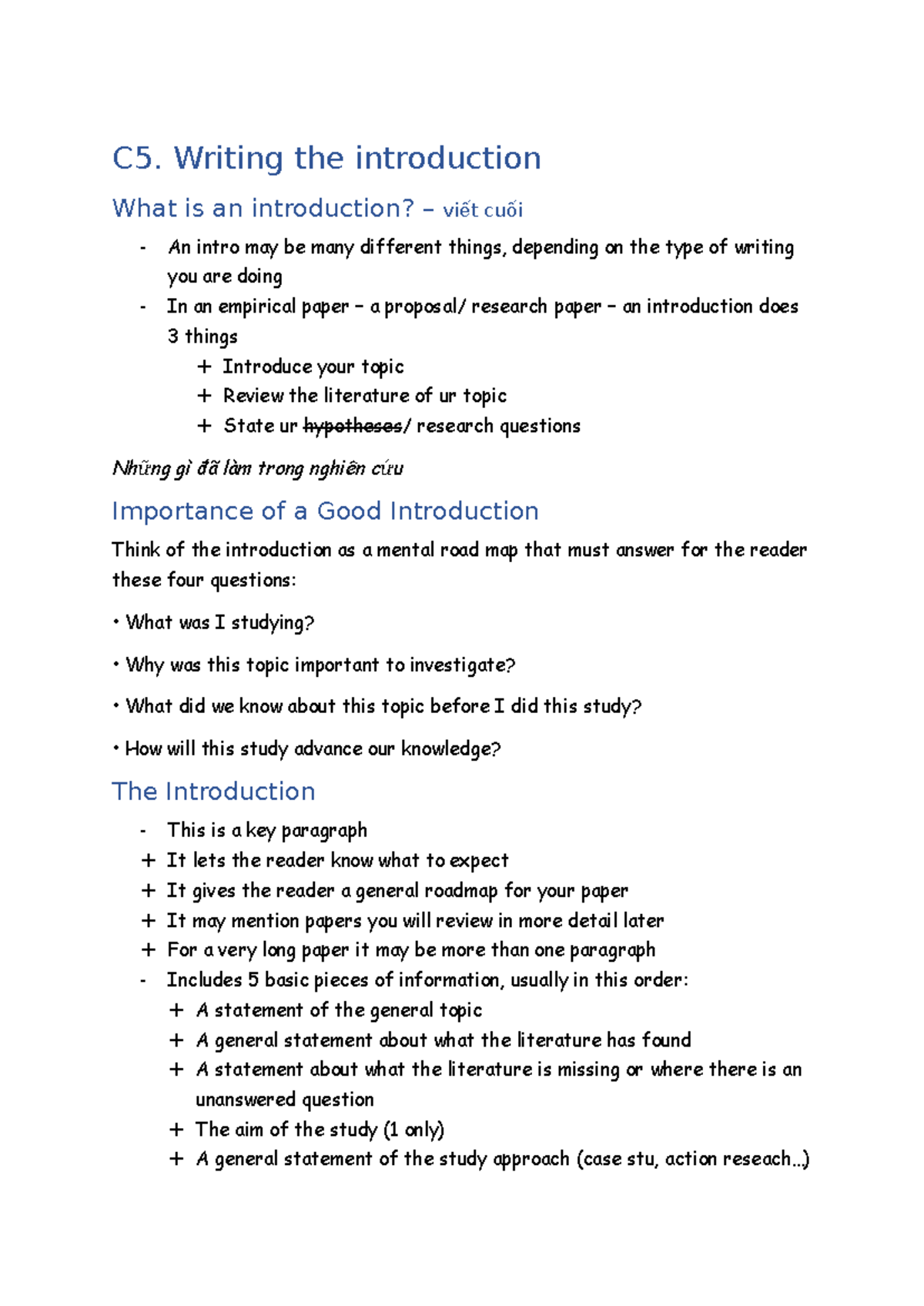 C5. Writing the Introduction: Key Elements and Importance in Research ...