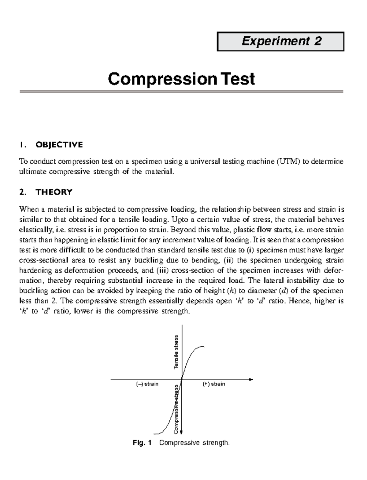 131 Lab Report - Compression Test on Wood Specimen in Mechanical ...