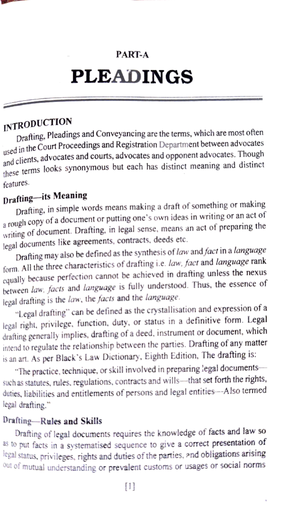 Drafting & Pleadings: Essentials of Legal Documentation (Course Code ...