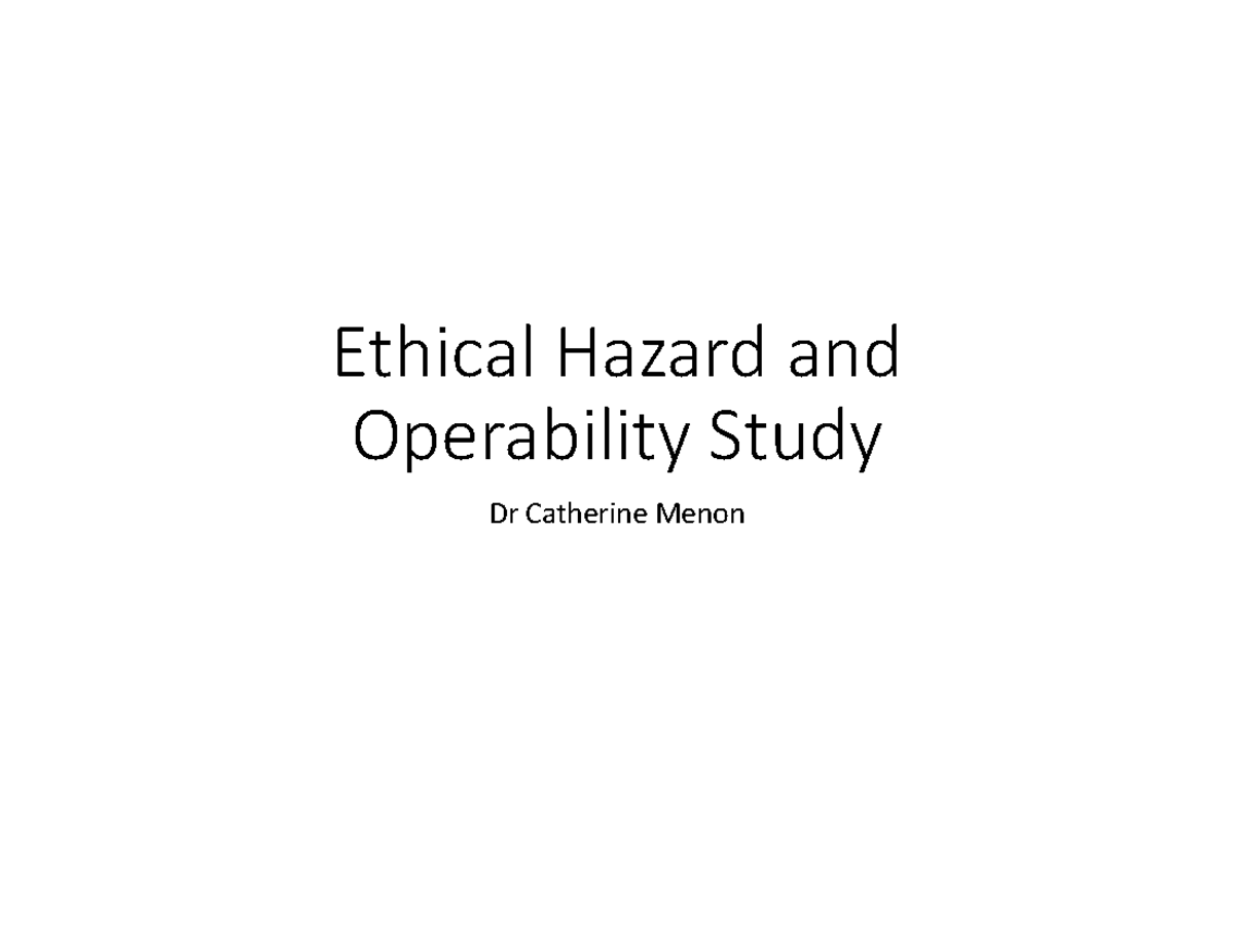 Lecture 04-B: EHAZOP - Understanding Ethical Hazards in Technology ...