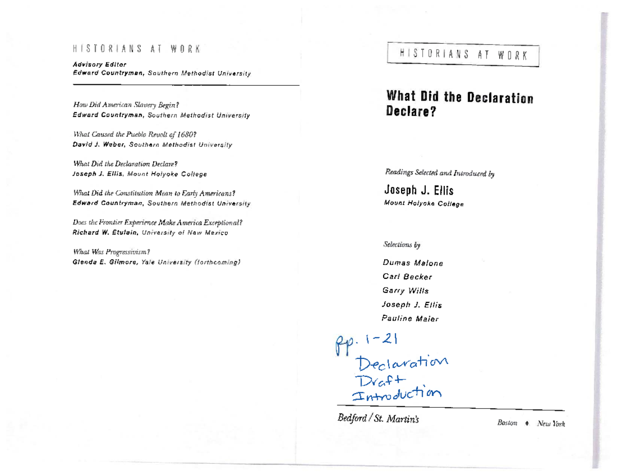 HIST 101: The Declaration of Independence - Historical Perspectives and ...