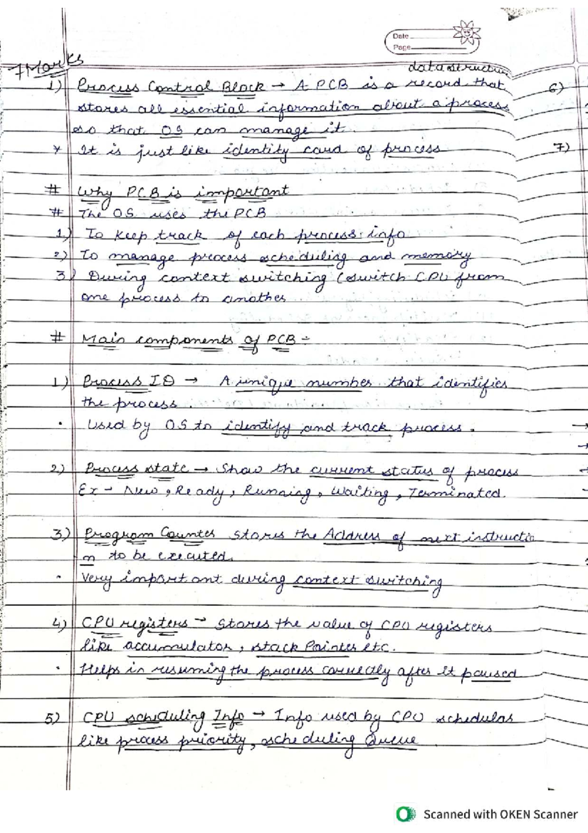 OS UNIT 03 - Lecture Notes on Process Management and Scheduling - Studocu