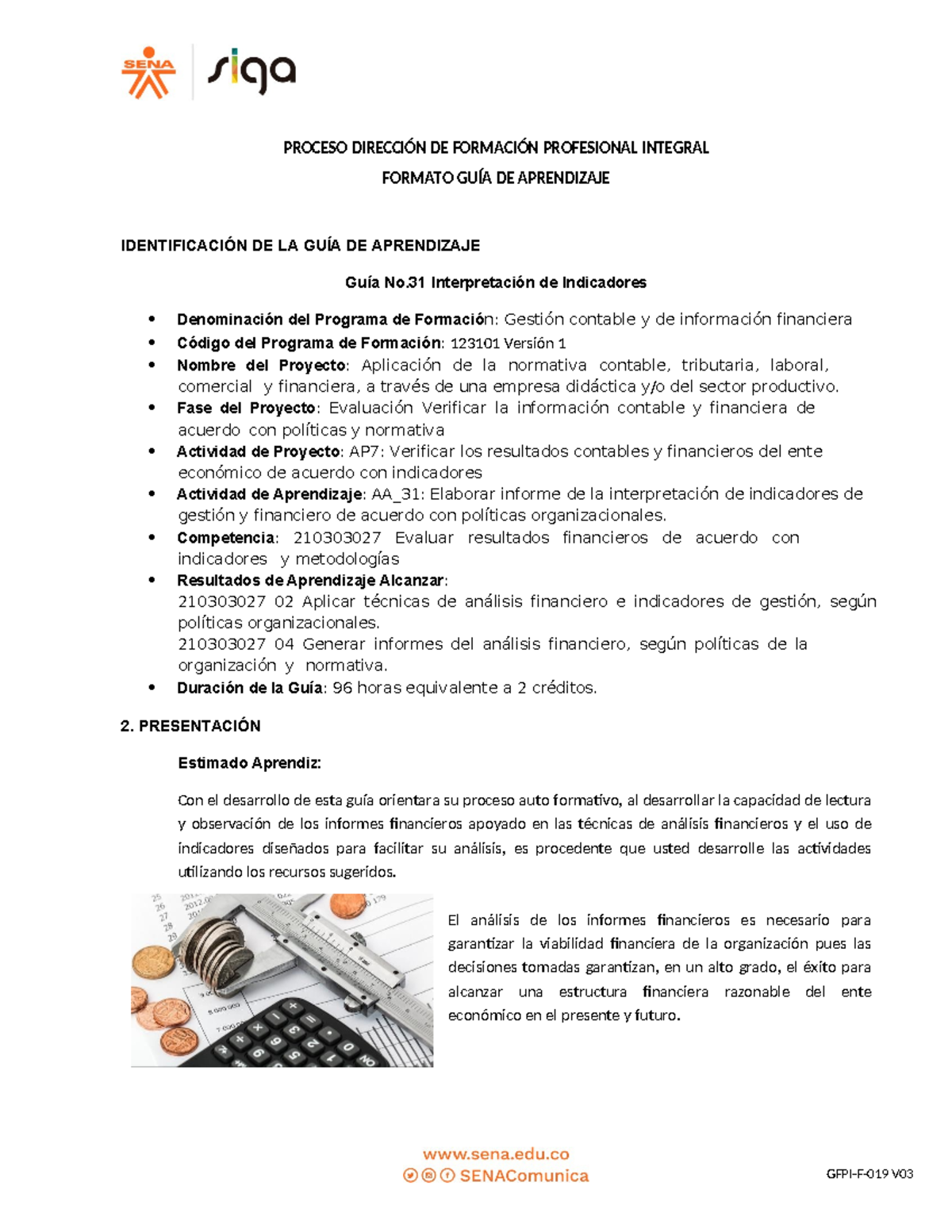 Guía 31 Interpretación de indicadores - PROCESO DIRECCIÓN DE FORMACIÓN PROFESIONAL INTEGRAL ...