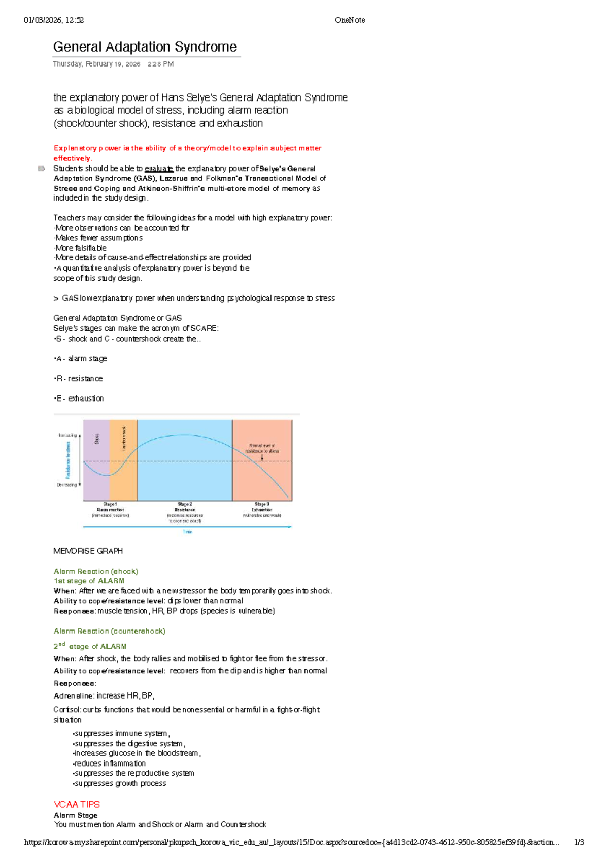 GAS 12:52 - Explanatory Power of General Adaptation Syndrome - Studocu