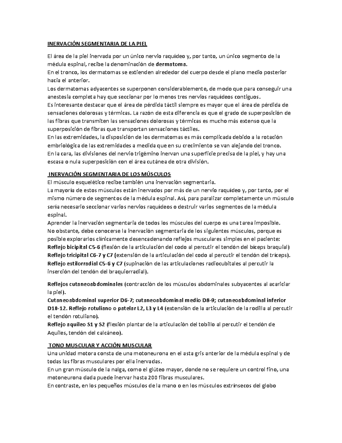 Inervación Segmentaria DE LA PIEL - INERVACIÓN SEGMENTARIA DE LA PIEL ...