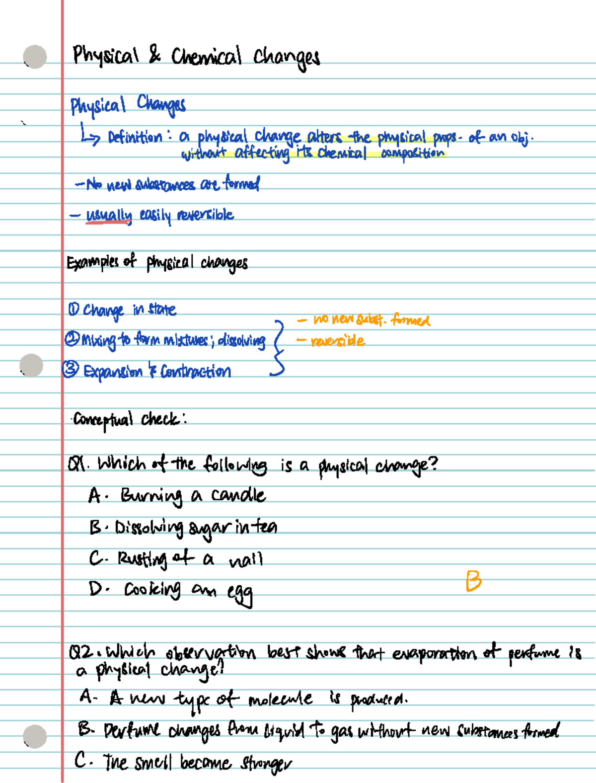 Physical and Chemical Changes: Definitions and Examples - Studocu