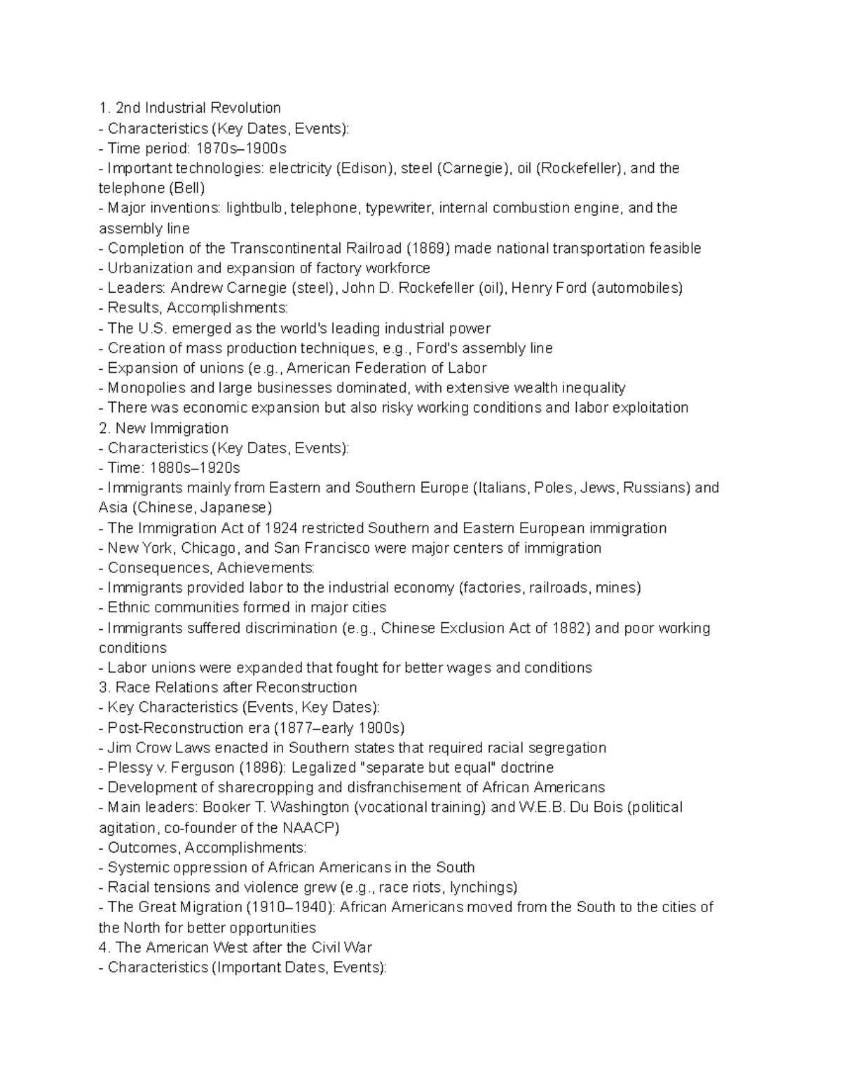 HIST 043: Examining Economic & Social Changes in U.S. History - Studocu