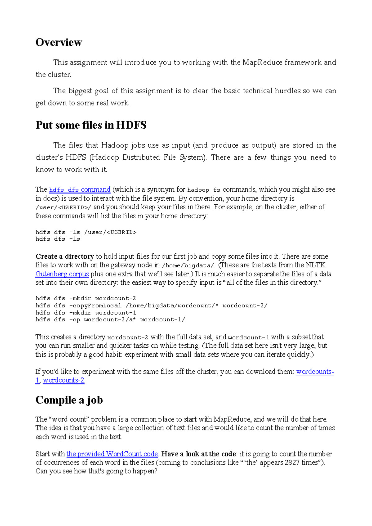 Lab3 - Lab3 - Overview This assignment will introduce you to working with the MapReduce ...