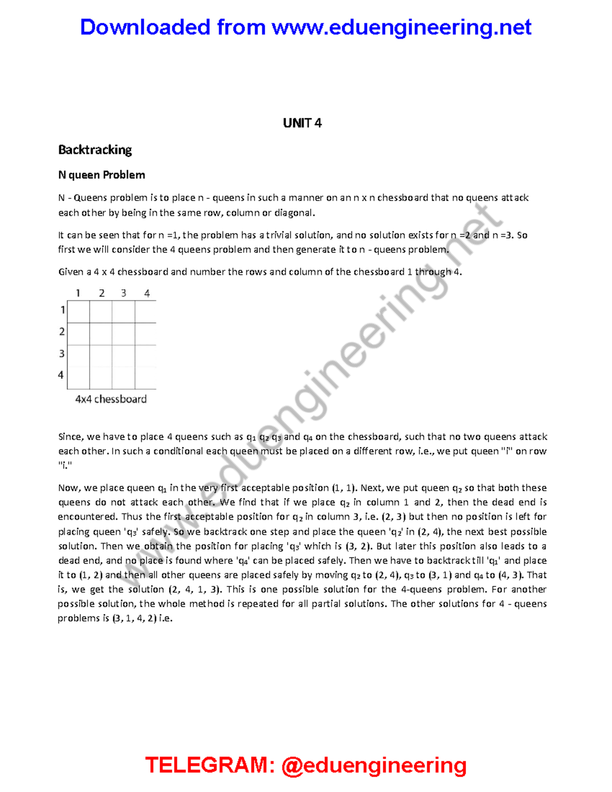 CS3401 Final Exam Notes on Backtracking Algorithms and Problems - Studocu