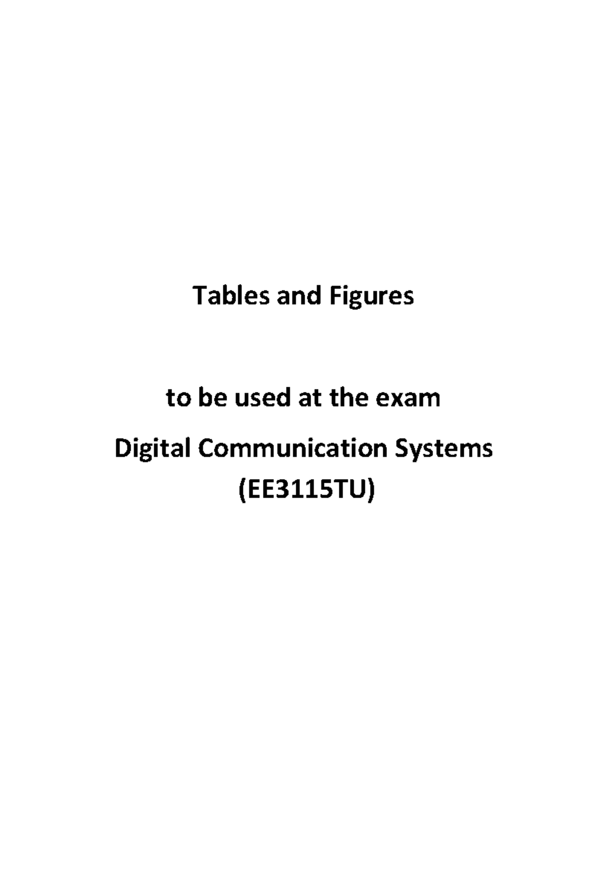 Tables and Figures to be used at the exam Digital Communication Systems ...