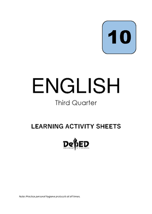 English 10 Q3 Mod 4 final - English Quarter 3 Module 4 Critiquing a ...