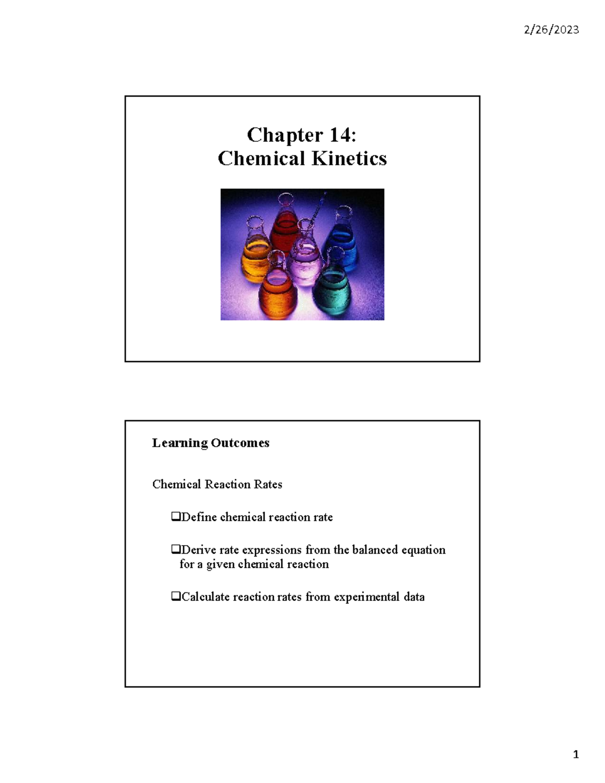Chemical Kinetics and Integrated Rate Laws - Ch14 Notes - Chapter 14 ...