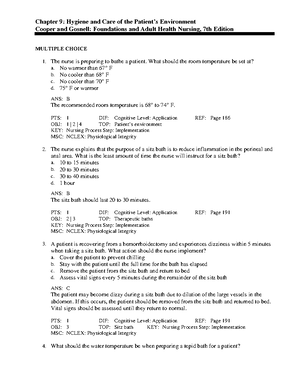 C7 - chapter practice questions - Chapter 7: Asepsis and Infection ...