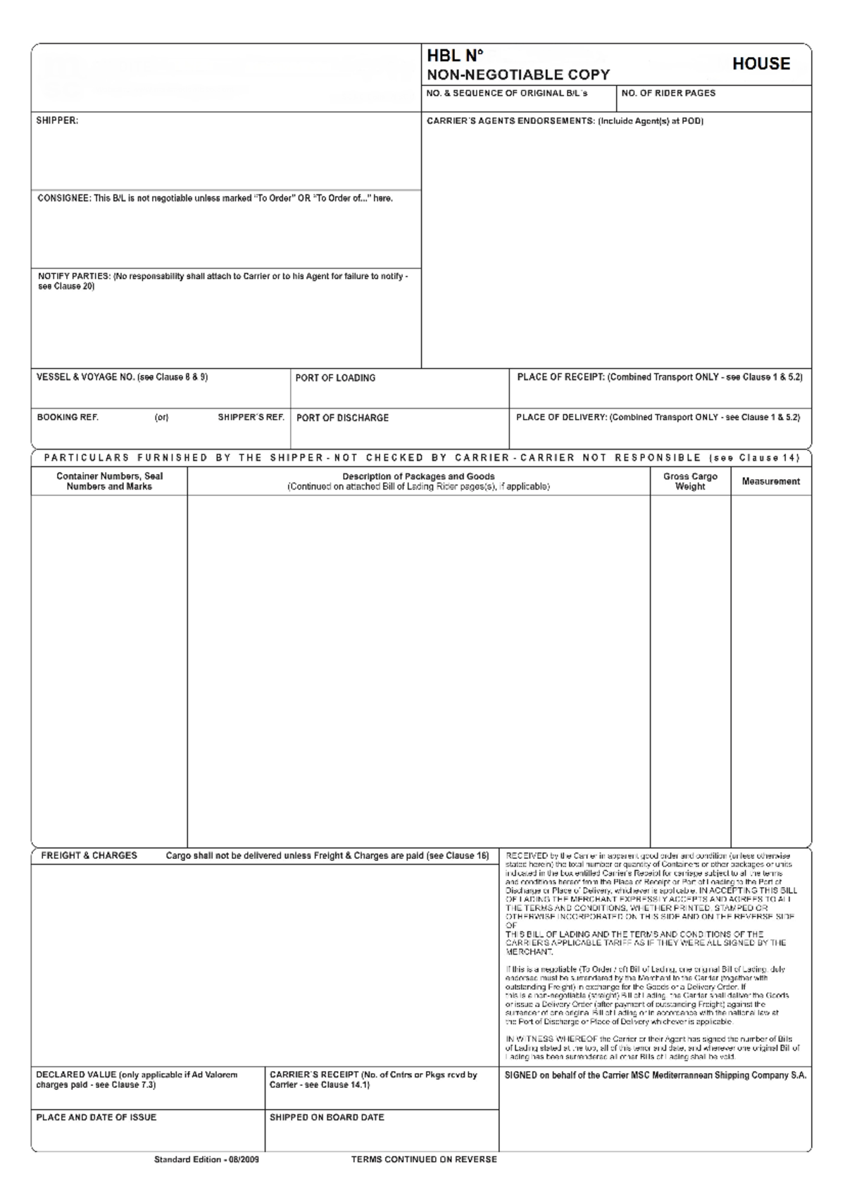 EP BL House - Formato Blanco - HBL HOUSE COPY NO. SEQUENCE OF ORIGINAL ...