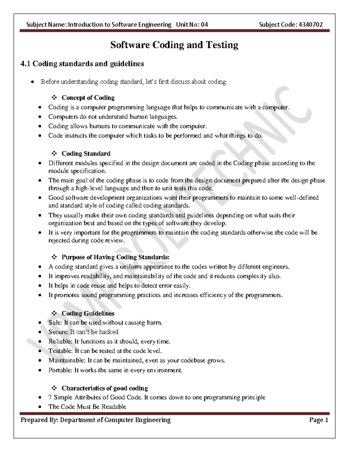 Unite 280934 software coding and testing - Software Coding and Testing ...