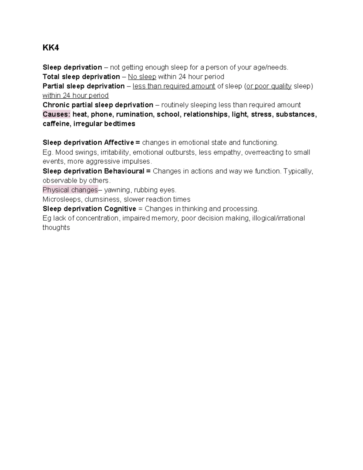 Unit 4aos1 KK5 Effects and Interventions of Shift Work on Sleep - Studocu
