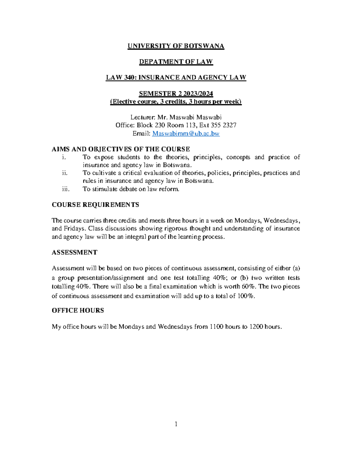 LAW 340: Comprehensive Course Outline for Insurance & Agency Law 2025 ...