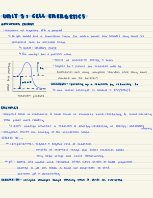 Unit 3 Review (Topics 3.1-3.3) - AP Biology Unit 3 Review 3 Enzyme ...