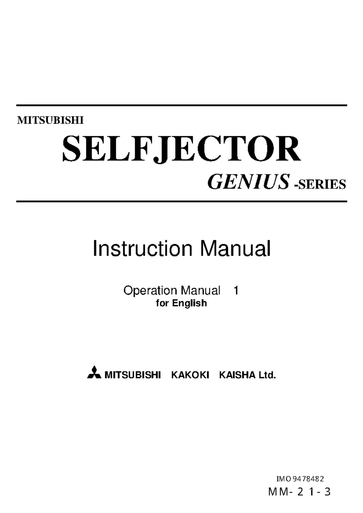 SELFJECTOR Instruction Manual & Operation Guide for Purifier Systems ...