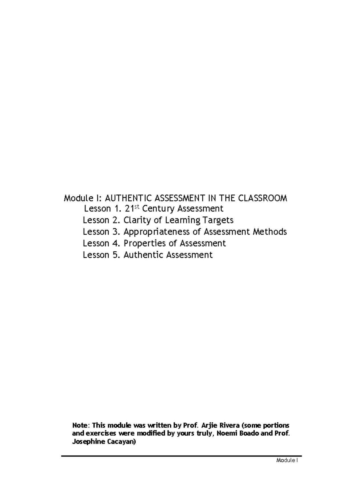 Module 1: Authentic Assessment Strategies for 21st Century Learning ...